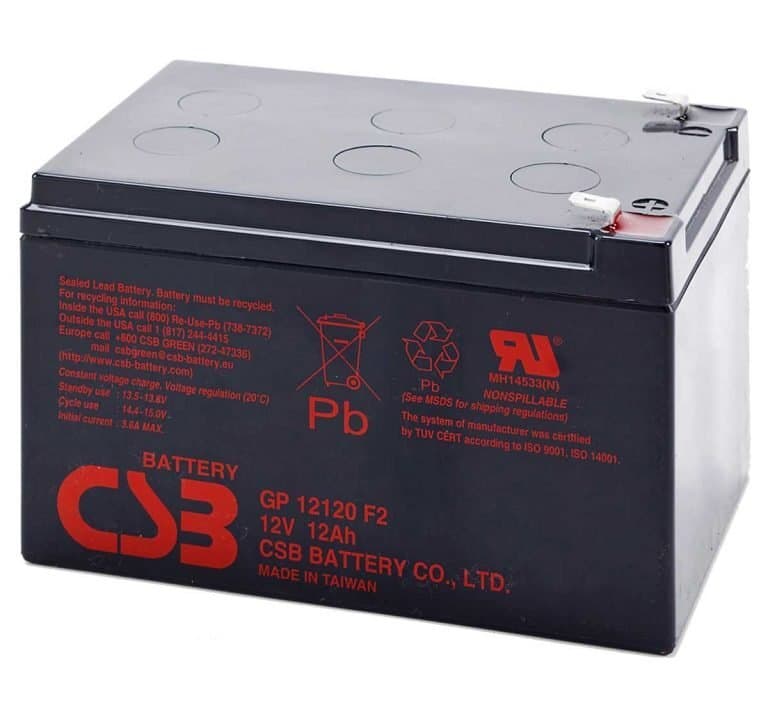 CSB GP12120 12V 12Ah Lead Acid Replacement UPS Battery - UPS Power Services